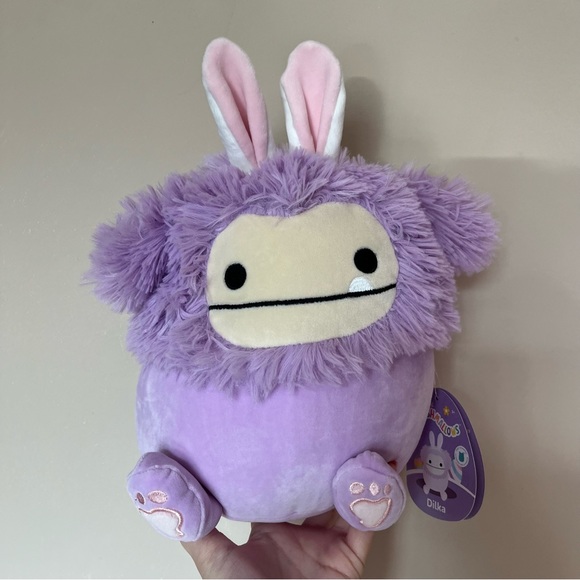 Squishmallows | Other | Nwt 8 Dilka The Purple Bigfoot With Bunny Ears ...